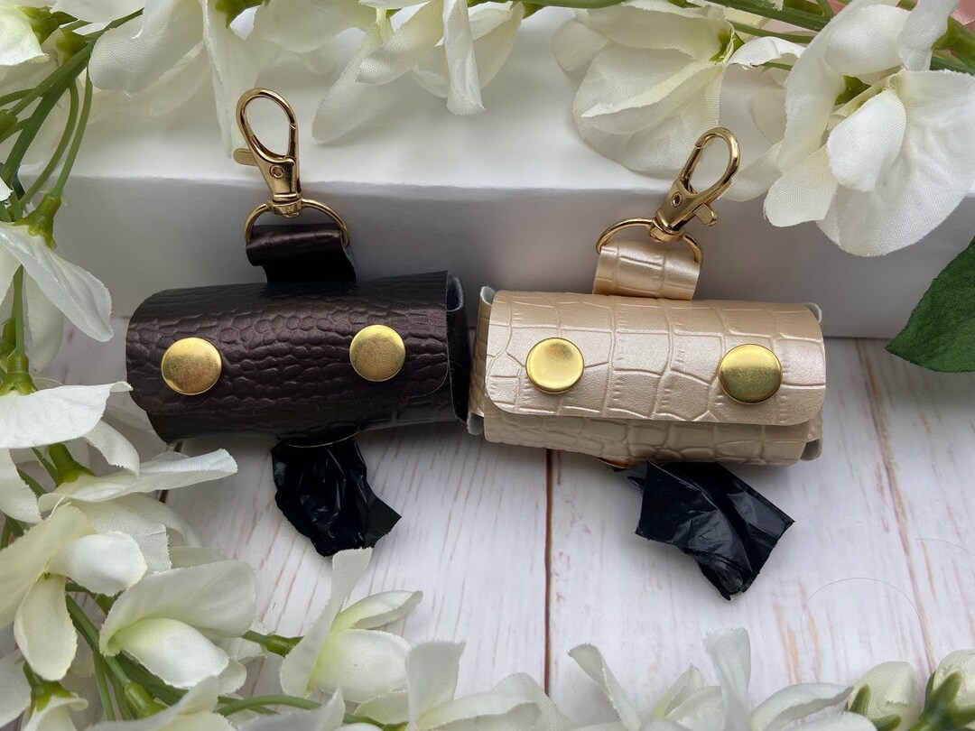 Faux Metallic Alligator Skin Print Dog Poop Bag Holder, Dog Waste Bag ...