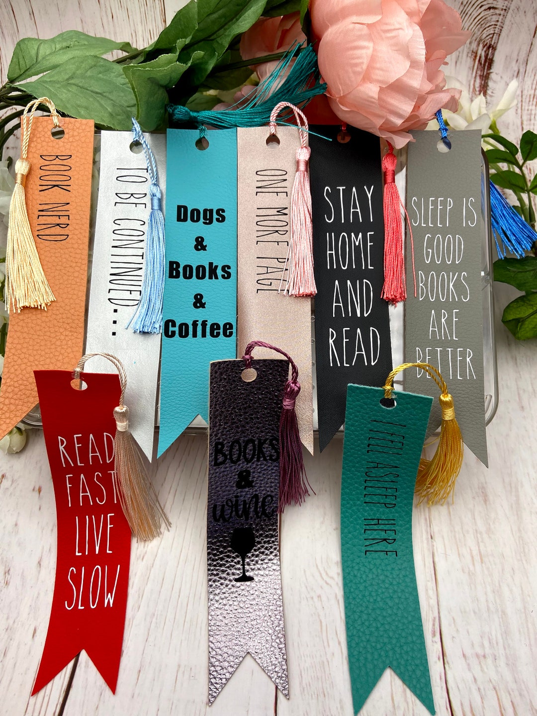FIRE SALE CLEARANCE - Faux Leather Bookmarks With Tassels, Classic ...
