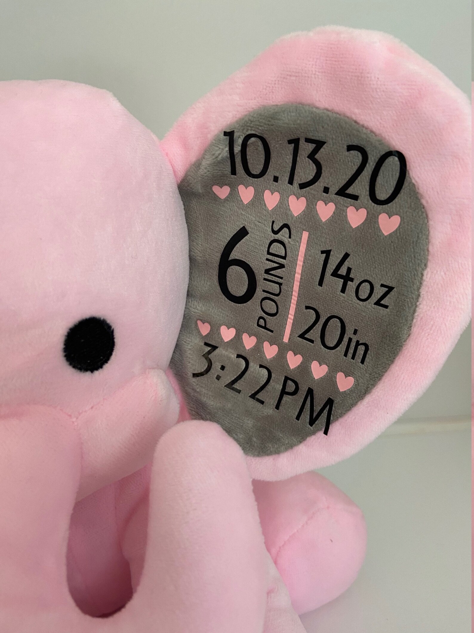 Birth Announcement Elephant, Birth Stat Elephant, Baby Keepsake, Baby ...