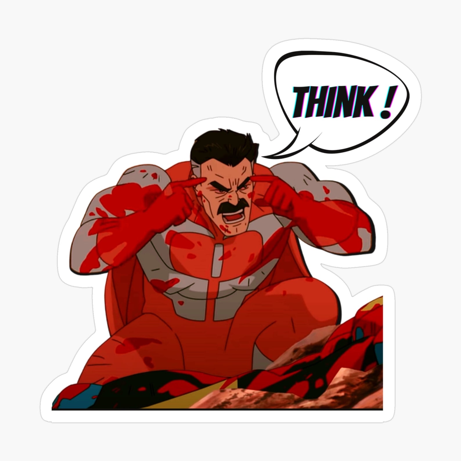 Think Mark Omni man Kiss-Cut Sticker | Etsy