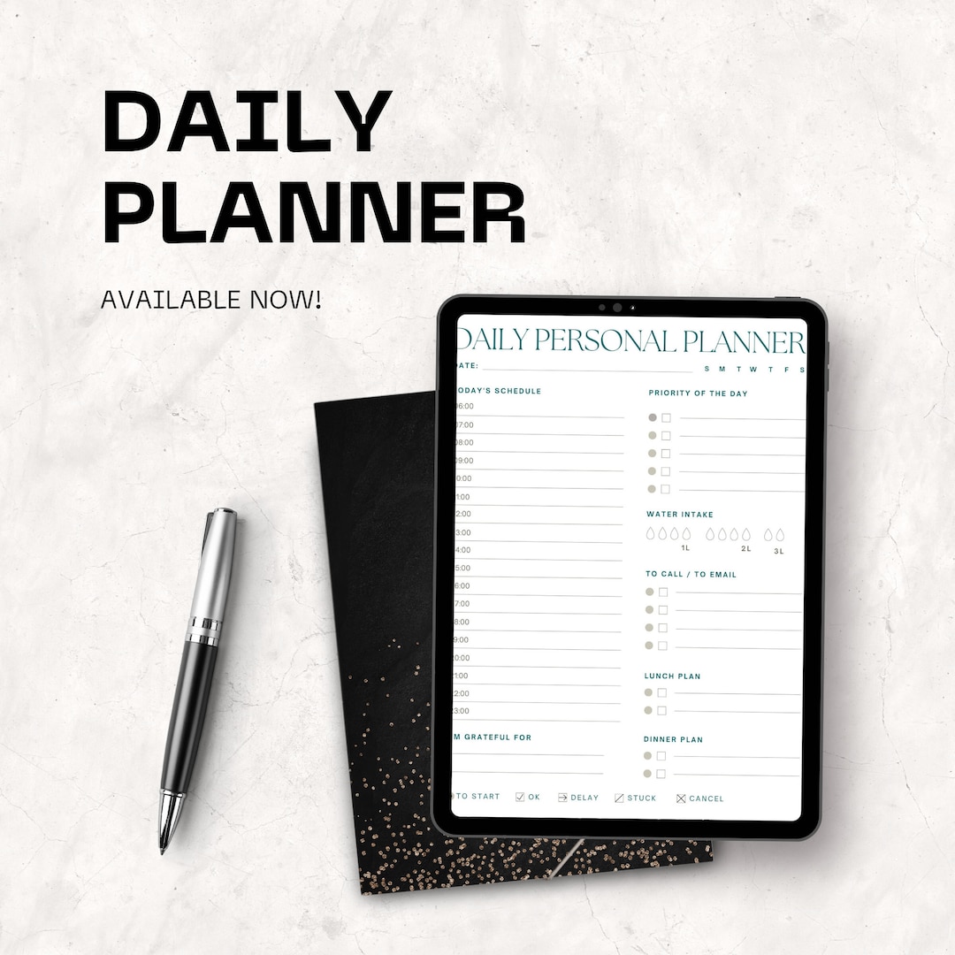 Digital Planner, Printable, Productivity, Daily Planner, Downloadable ...