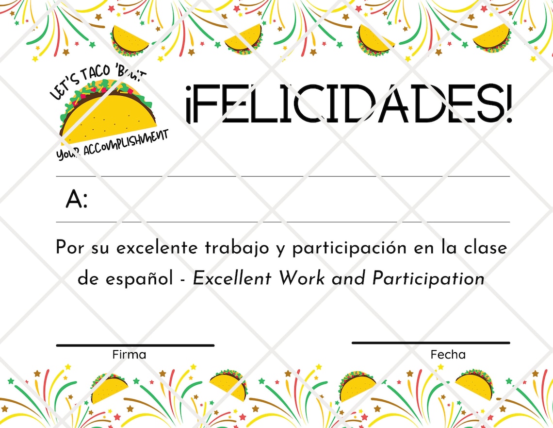 End-of-the-year Award in Spanish | Reconocimiento | Digital Download ...