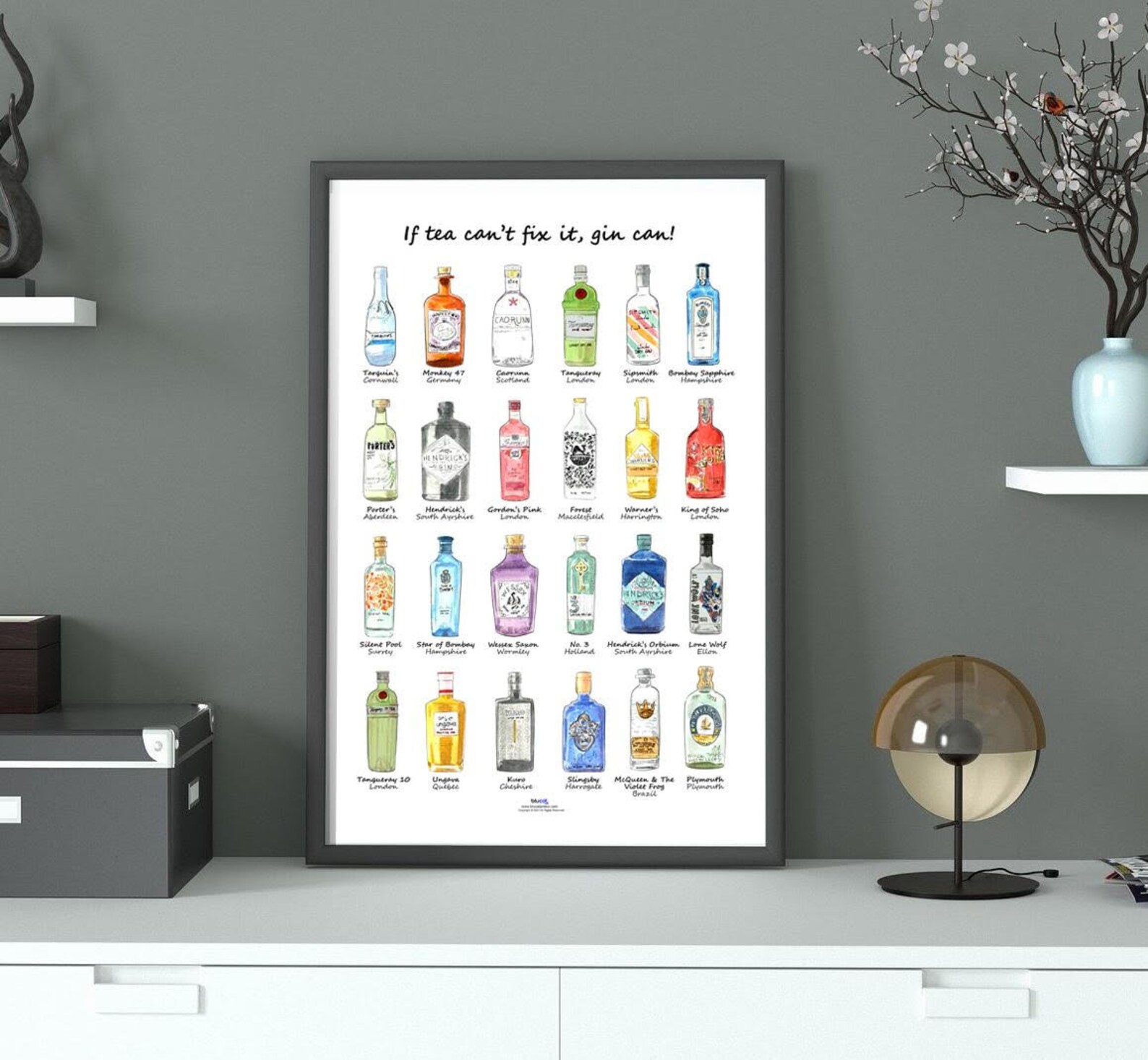 Gin Poster 1, Digital Print, Gin Gift, Wall Art, Gin Lovers Print , Gin ...
