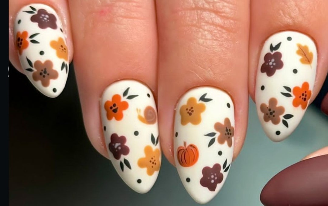 Fall Press on Nails, Inspo, Snails, Cottage Core, Earthy Designs, Stars ...