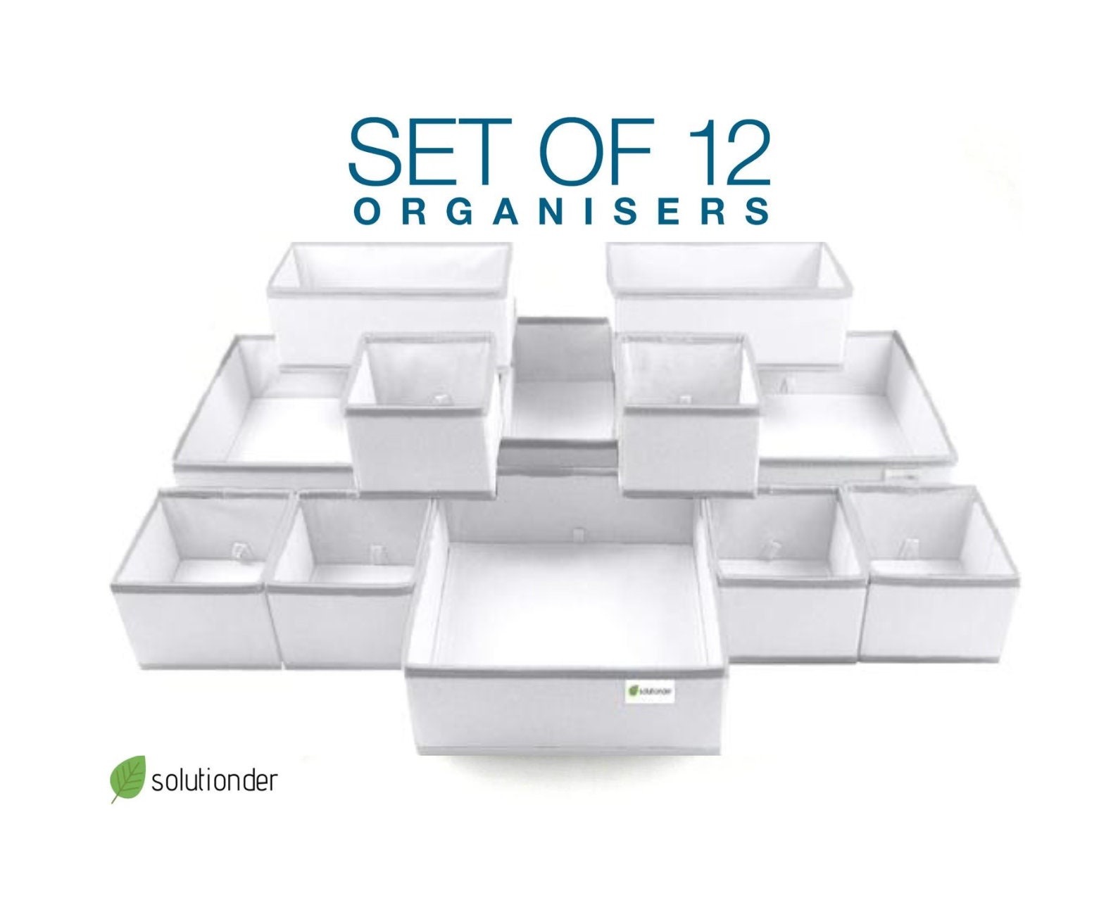 12 Pcs Drawer Organiser Divider UK White Large Drawer Divider Clothes ...