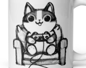 Cute Kawaii Cat Gamer Console Kitten Animal Video Game Lover Organic ...