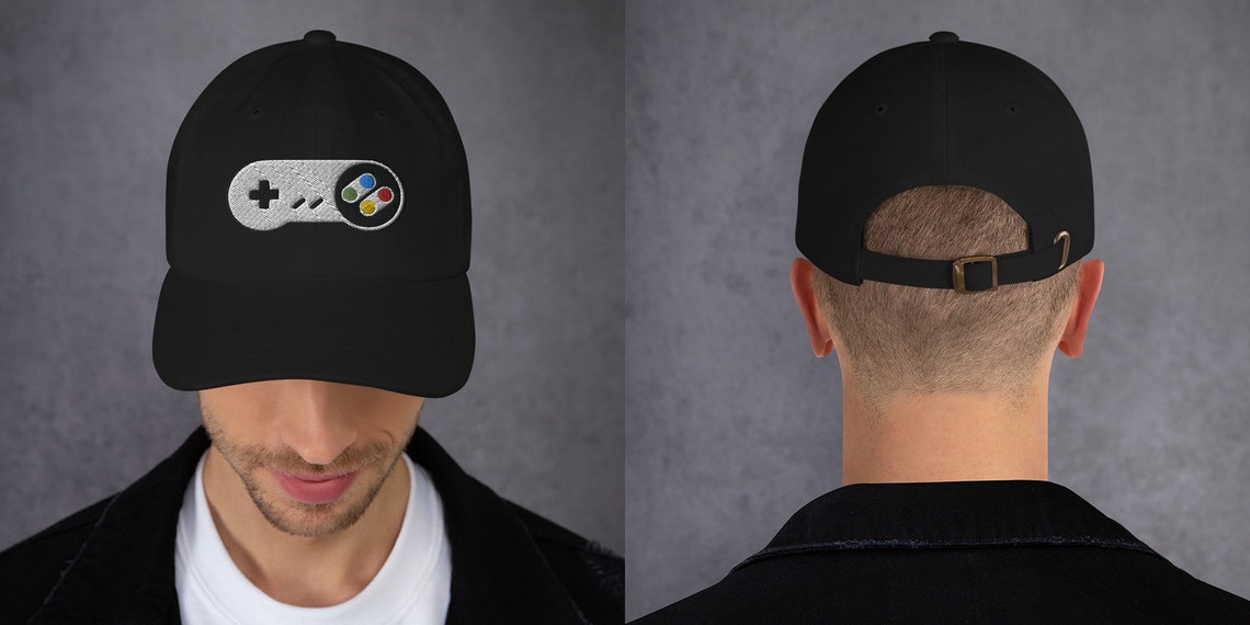 Video Game Controller Gamer Hat, Abstract SNES SFC Gamer Cap ...