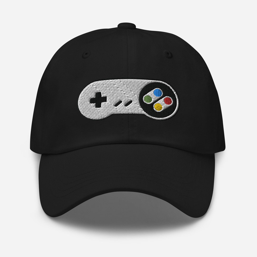 Video Game Controller Gamer Hat, Abstract SNES SFC Gamer Cap ...