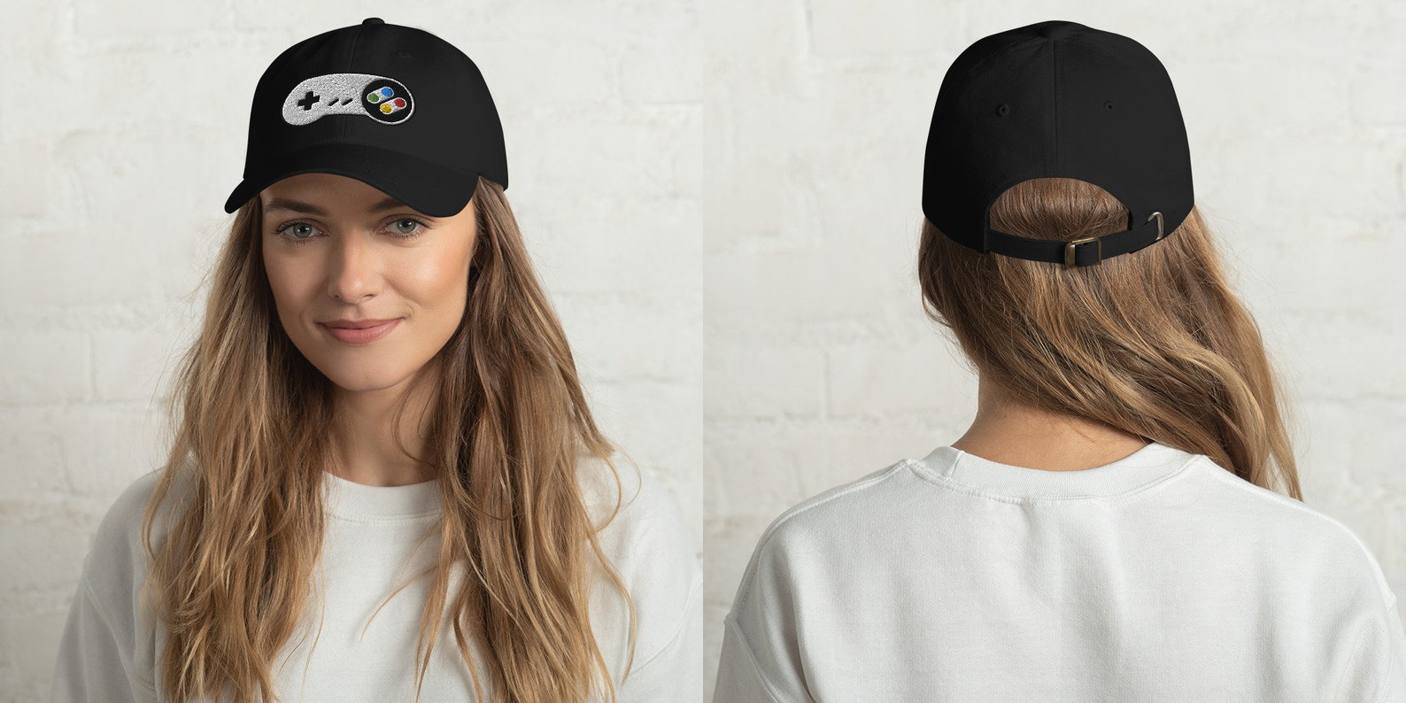 Video Game Controller Gamer Hat, Abstract SNES SFC Gamer Cap ...