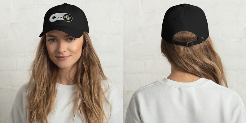 Video Game Controller Gamer Hat, Abstract SNES SFC Gamer Cap ...
