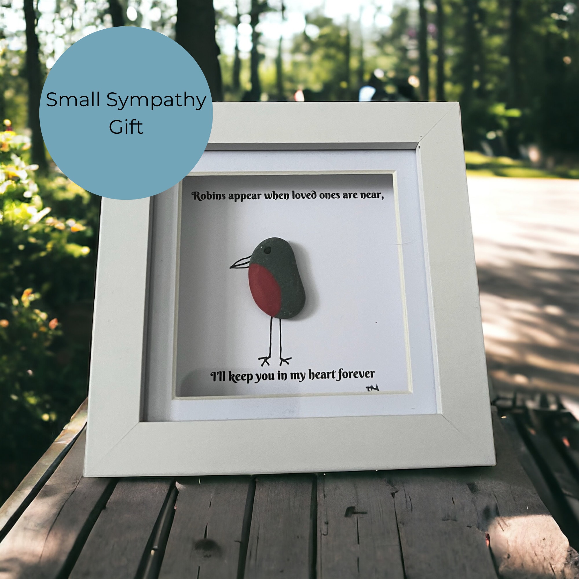 Robin Memorial Pebble Art Wall Hanging, Robins Appear When Loved Ones ...