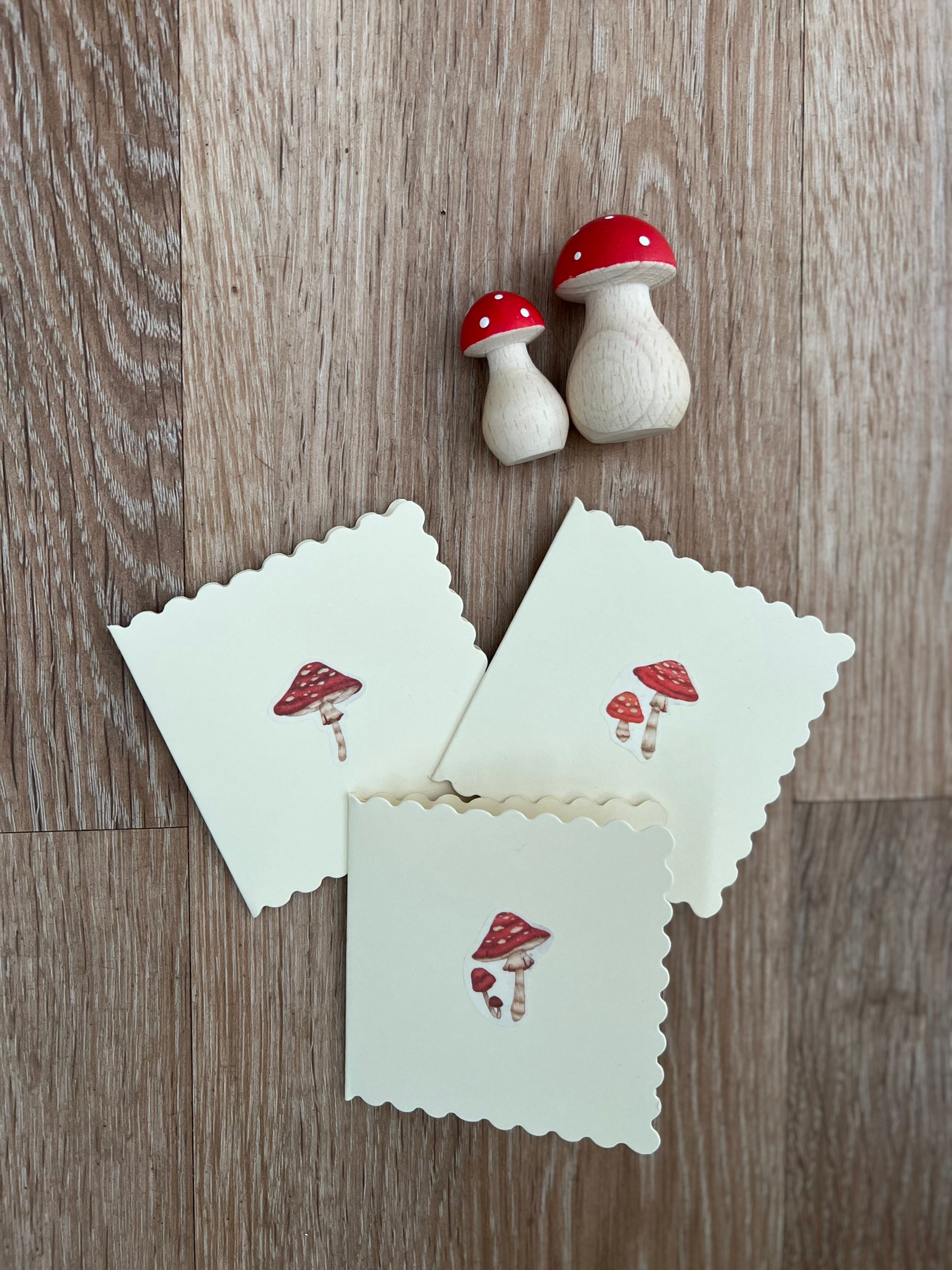 Toadstool Mini Notelet Card Set, Mushroom Birthday Card for Aunty ...