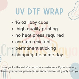 Trolls UV DTF Adhesive Cup Wrap for 16oz Glass Cup Size Premium Uv Dtf ...
