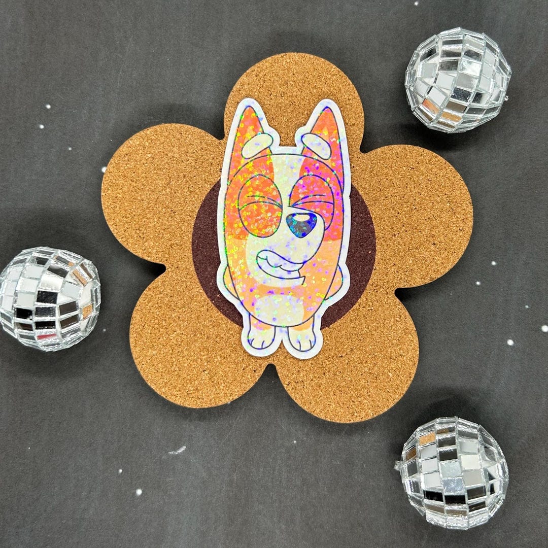 Bingo Smiling Holographic Sticker Bluey Sticker Character Sticker - Etsy