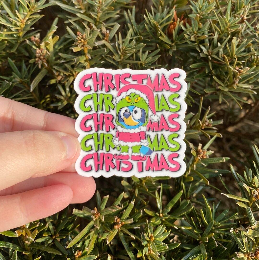 Grinch & Bluey Christmas Sticker Water Resistant Sticker - Etsy