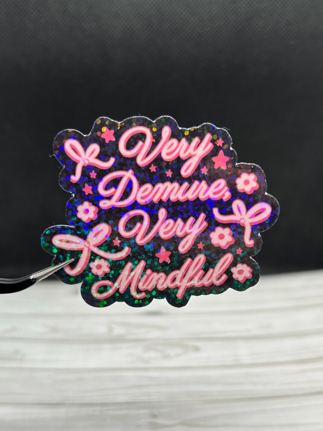 Very Demure, Very Mindful Holographic Sticker Water Resistant Sticker ...