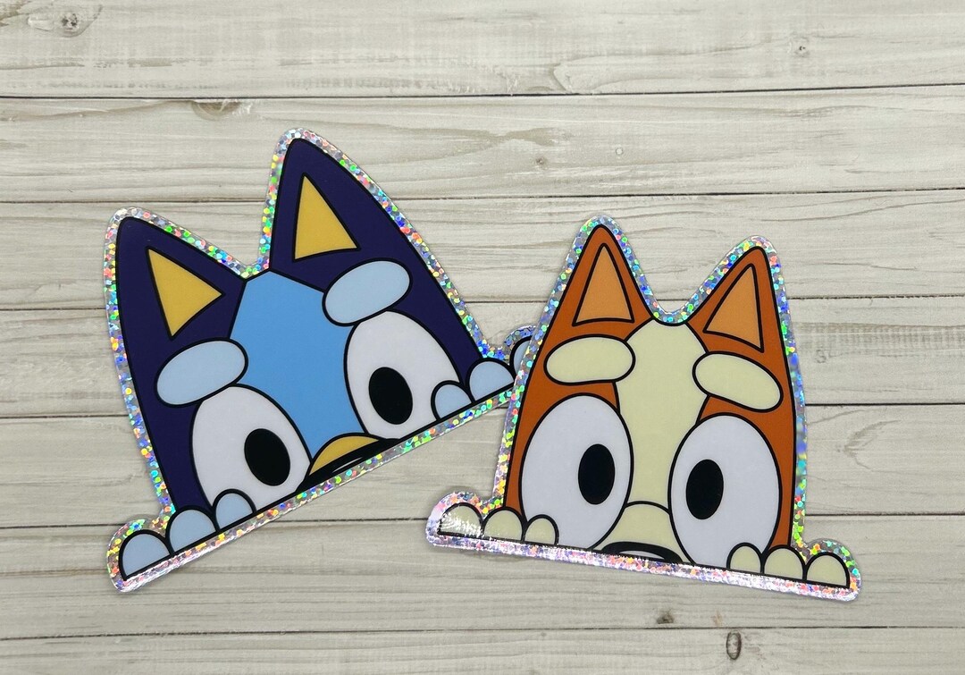 Bluey Peeker Glitter Car Window Sticker Water Resistant Sticker Car ...
