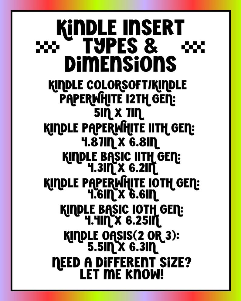 Emotional Support Kindle Insert for Clear Cases, Ereader Accessory ...