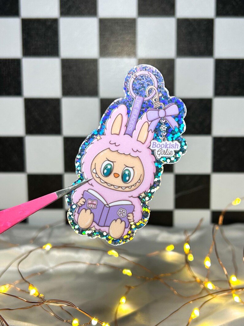 Bookish Labubu Glitter Sticker for Water Bottles, Laptops, Kindles ...