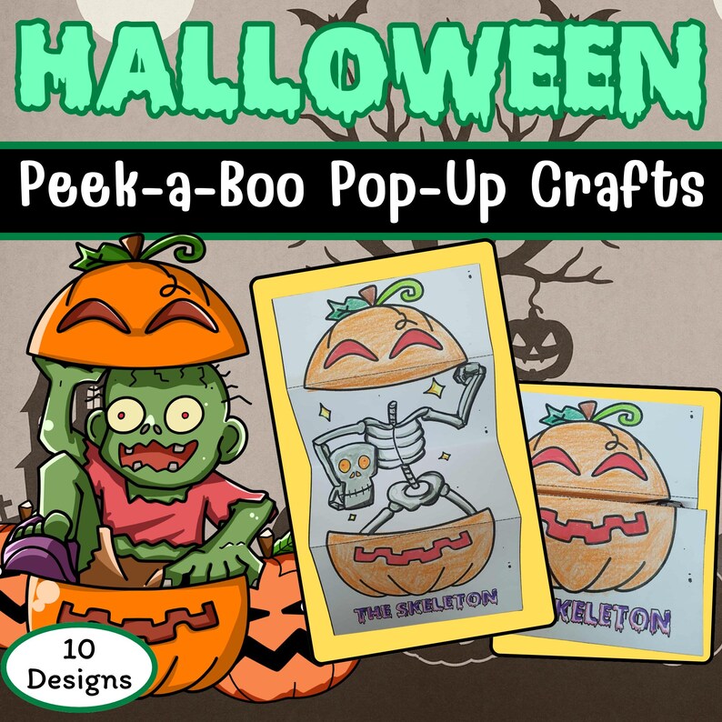 Halloween Peek-a-boo Pop-up Crafts | Fun Printable Halloween Activities ...