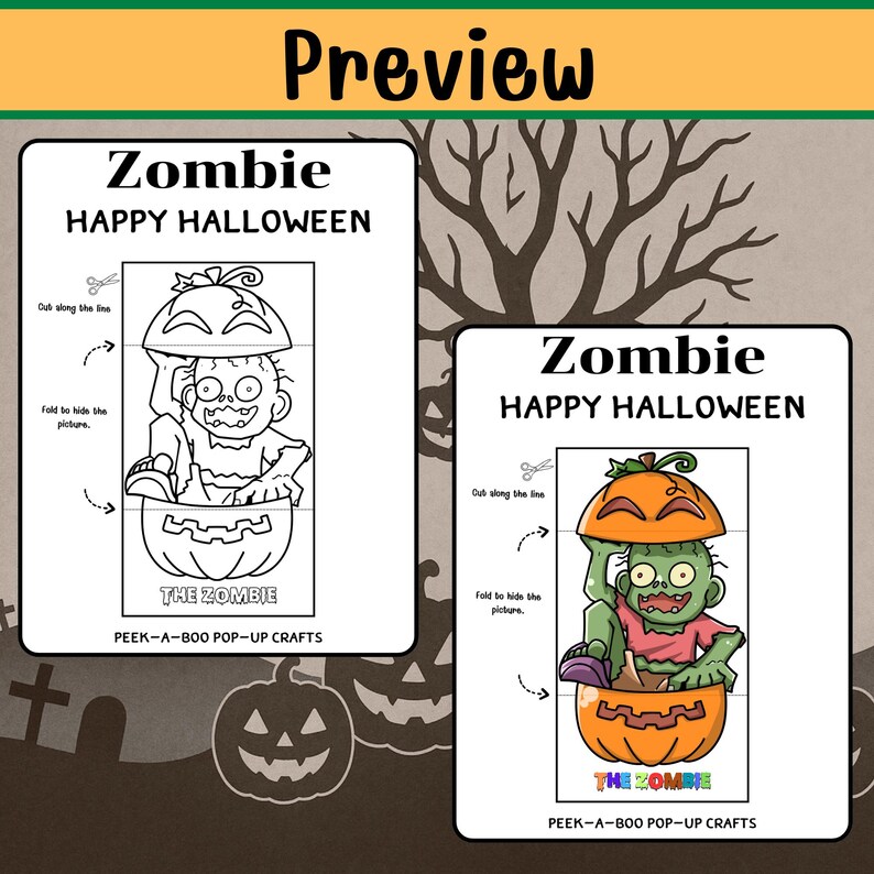 Halloween Peek-a-boo Pop-up Crafts | Fun Printable Halloween Activities ...