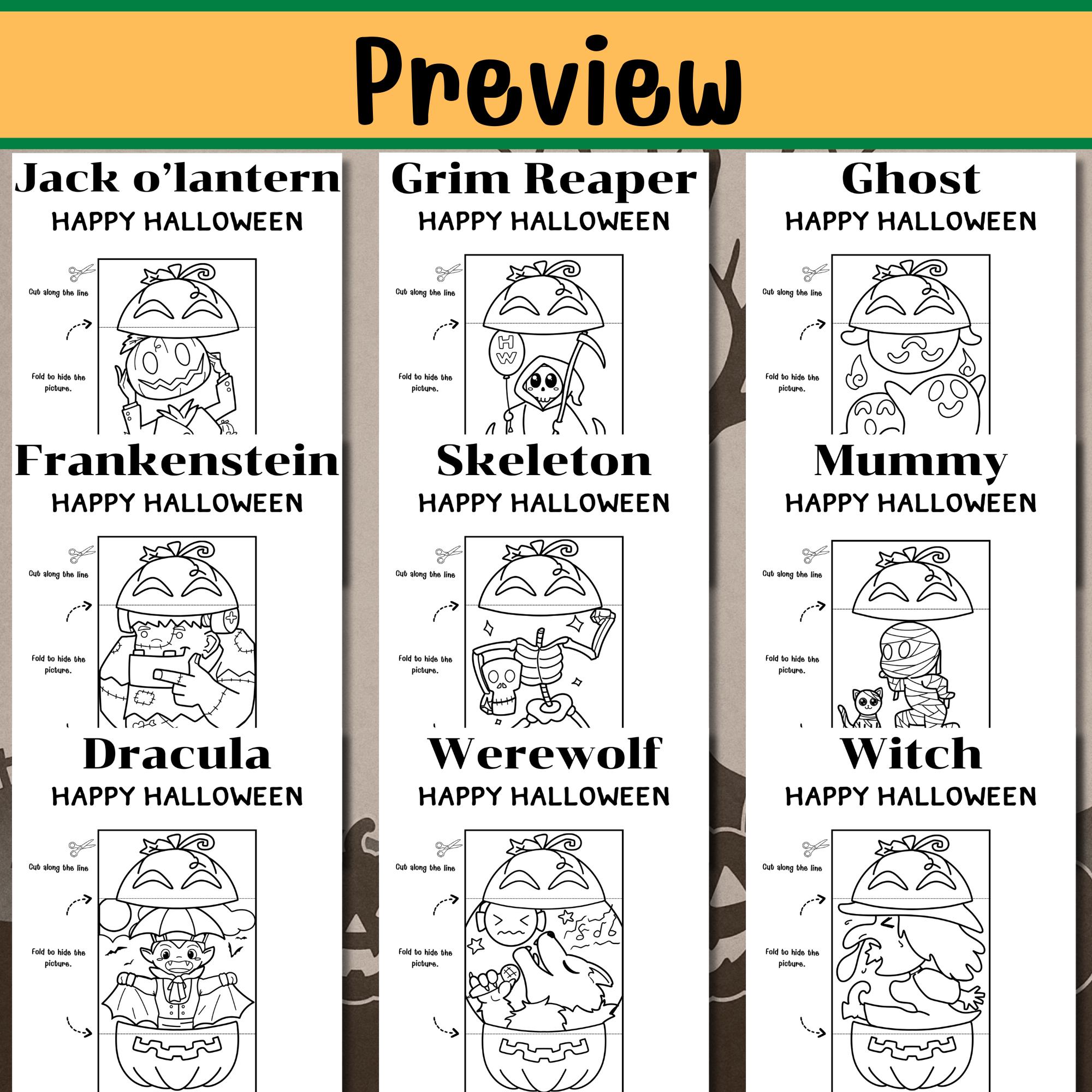 Halloween Peek-a-boo Pop-up Crafts | Fun Printable Halloween Activities ...