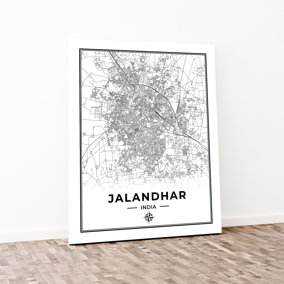 Jalandhar Map Print Poster Canvas Map of Jalandhar India | Etsy
