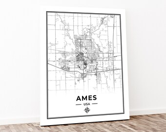 Ames Iowa Poster - Etsy