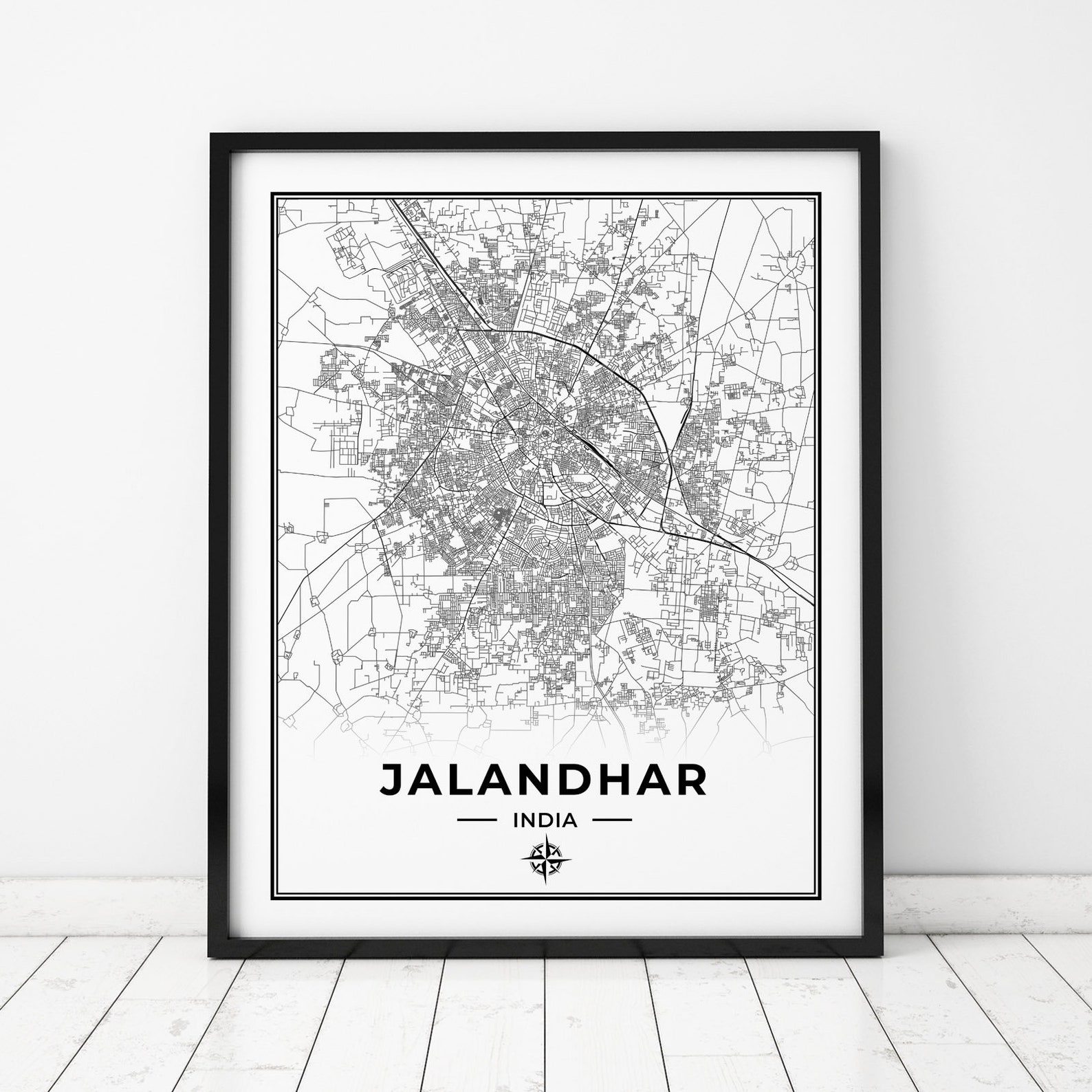 Jalandhar Map Print Poster Canvas Map of Jalandhar India | Etsy