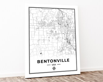 Bentonville Map - Etsy