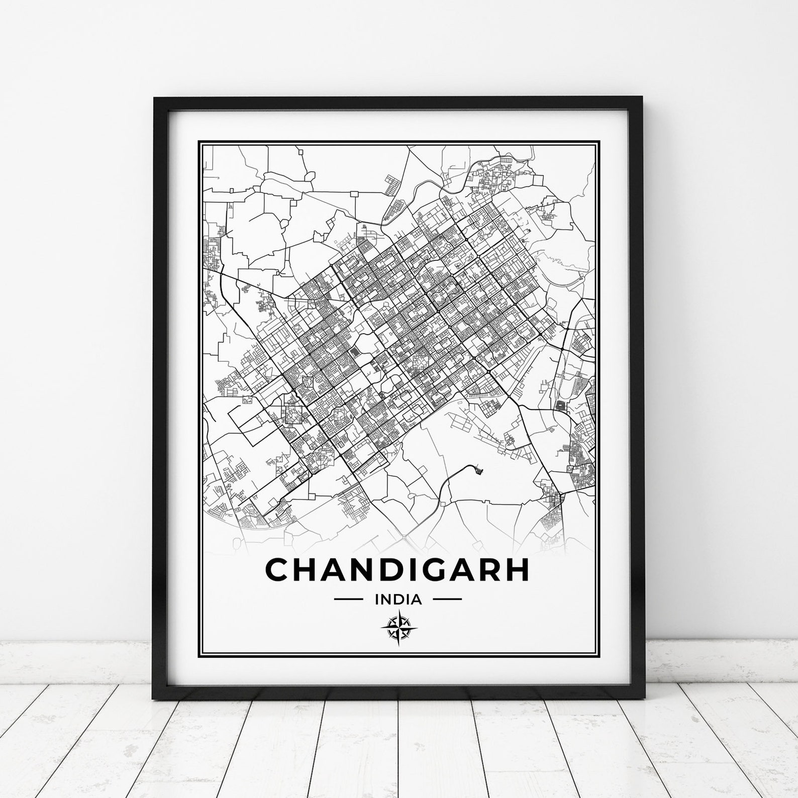 Chandigarh Map Print Poster Canvas Map of Chandigarh India - Etsy