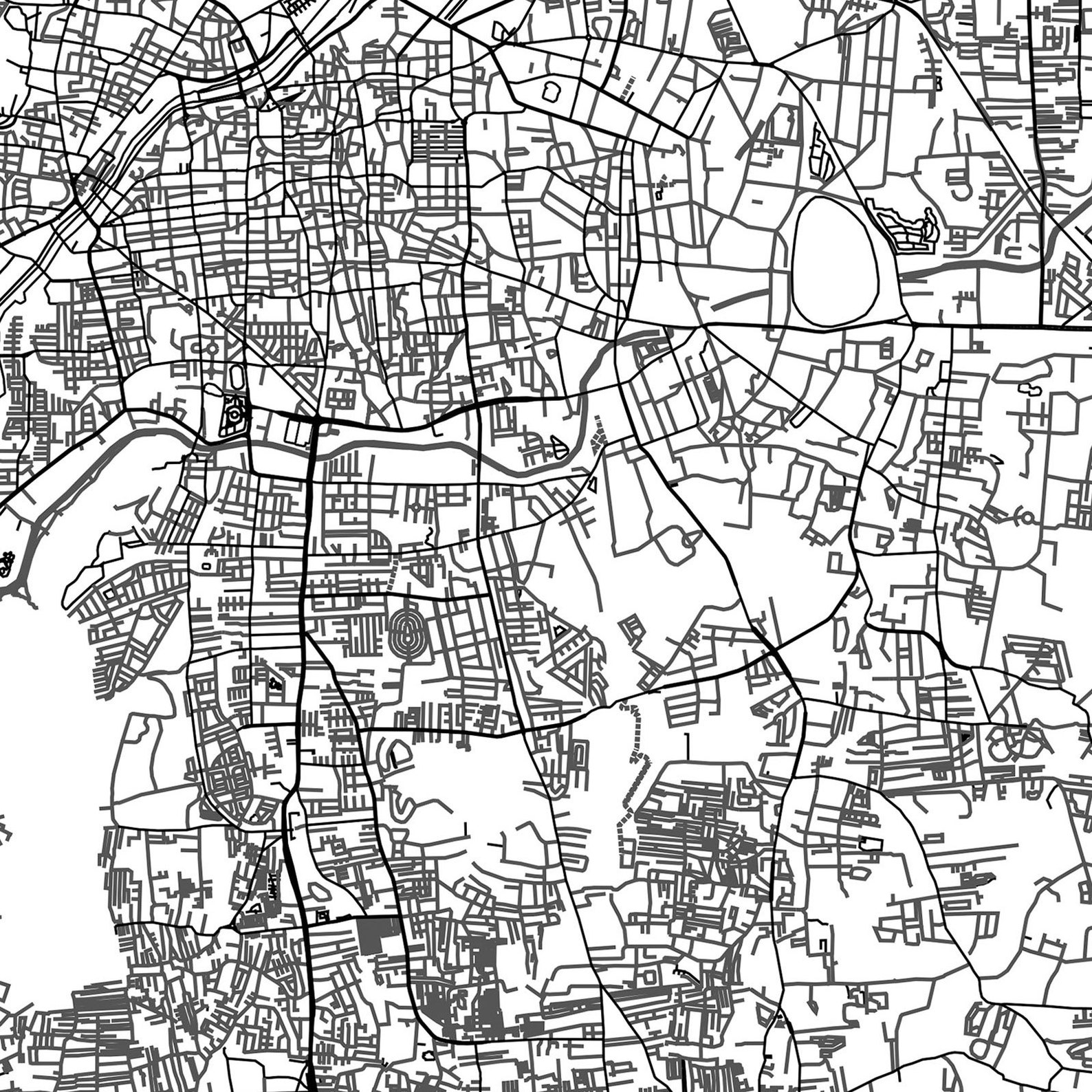 Pune Map Print Poster Canvas Map of Pune India | Etsy