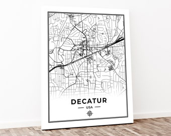 Decatur Map Poster - Etsy