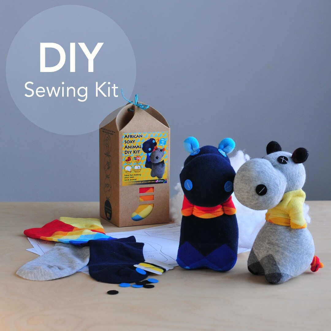 DIY Hippo Plush Craft Kit: Eco-friendly Sock Animal Sewing Project - Etsy