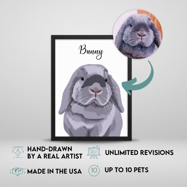 Bunny Portrait - Etsy