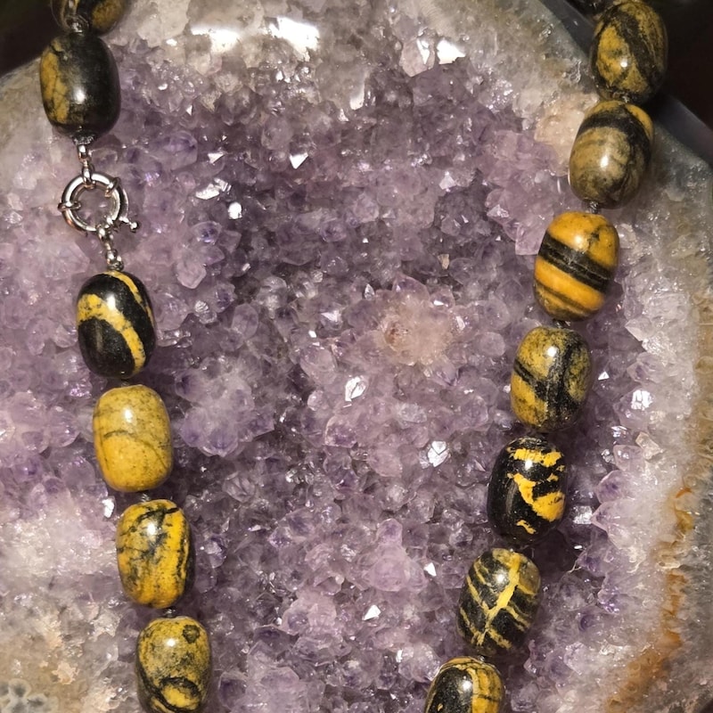 Chunky Gold Jade Necklace - Etsy