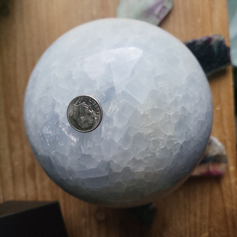 7lb+ High Frequency • Celestite Sphere • Healing Crystals • Hand Carved ...