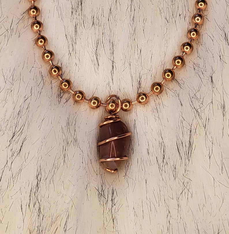 High Frequency • Pure Copper Ball Chain • Wire Wrapped Crystal Necklace • Healing Crystal ...