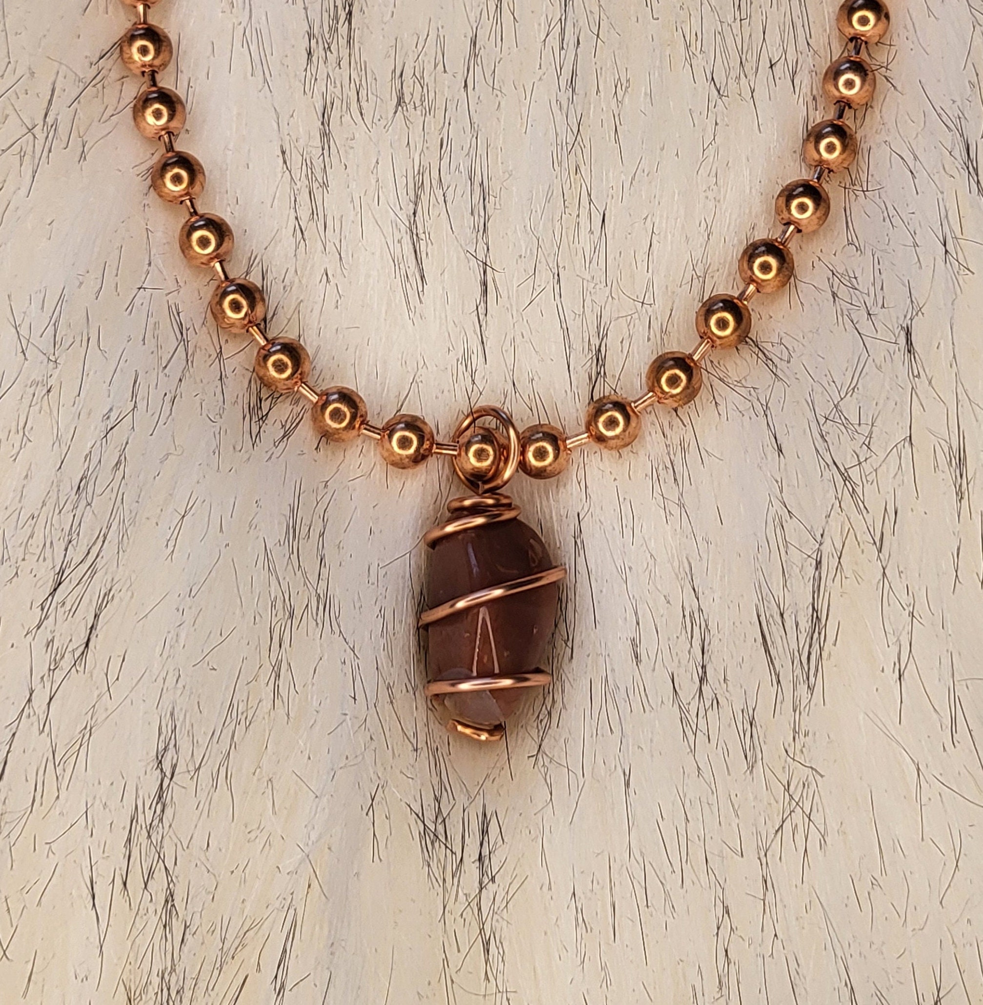 High Frequency • Pure Copper Ball Chain • Wire Wrapped Crystal Necklace ...