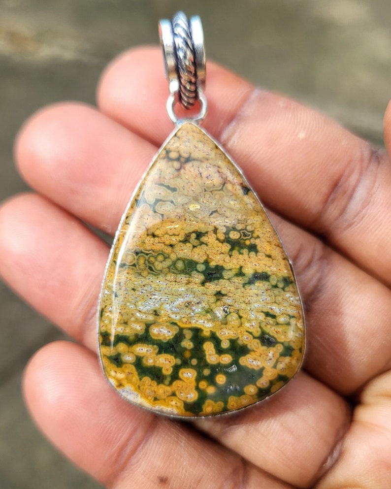 2" Ocean Jasper Necklace • Healing Crystals • High Frequency ...