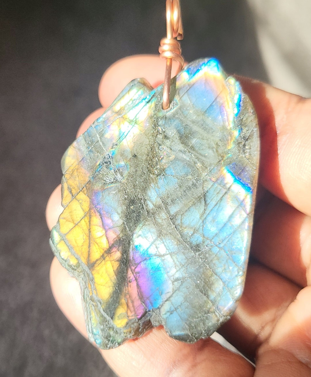 XL Rainbow Spectrolite Necklace • High Frequency • Healing Crystals ...