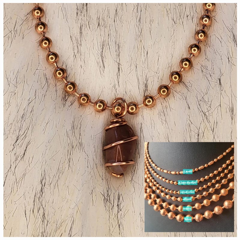 Copper Bead Necklace - Etsy