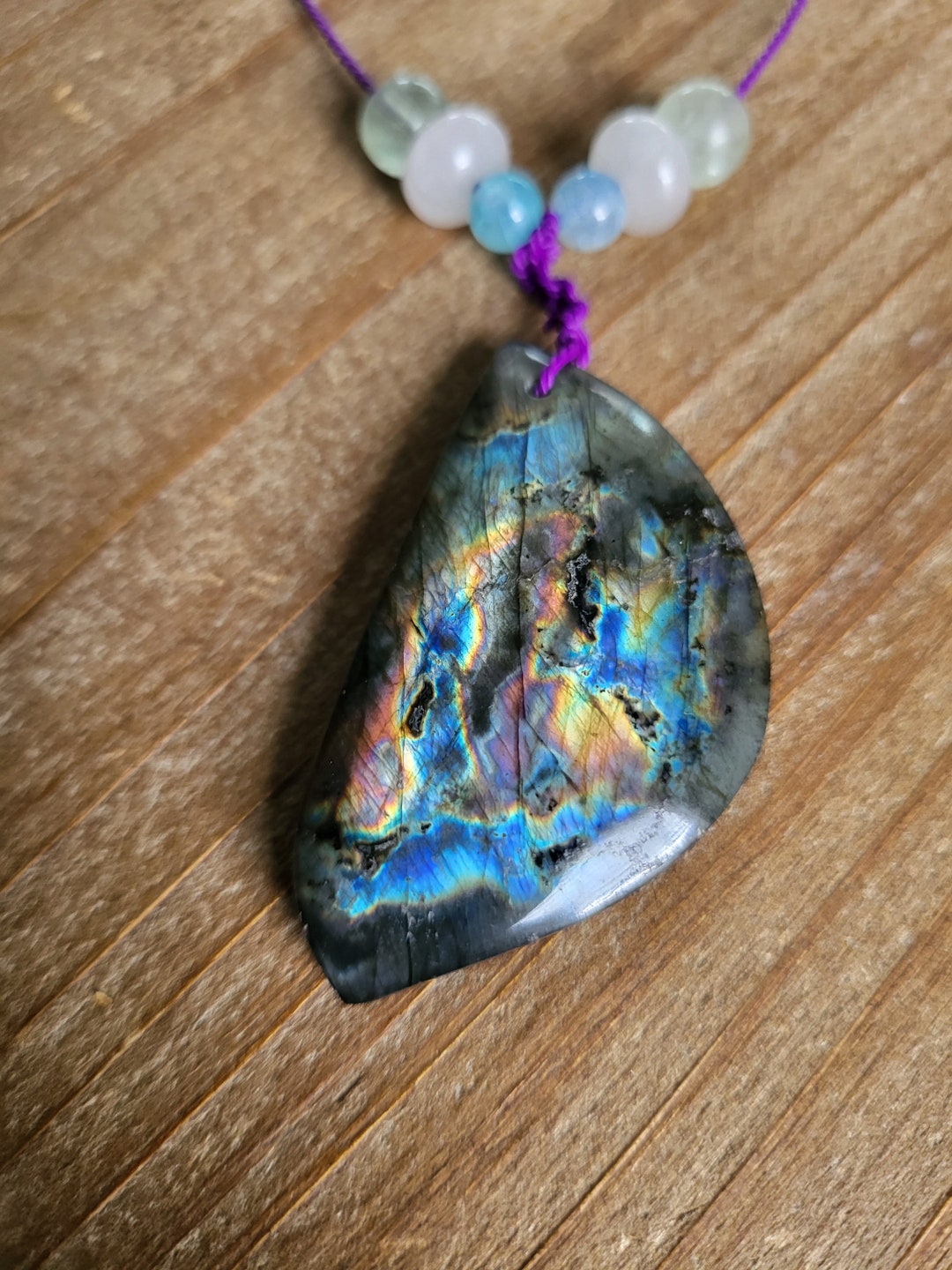 Spectrolite Labradorite Necklace, Rainbow Flash, Healing Necklace ...