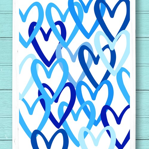Blue Preppy Wall Art Pack of 9 digital Download Digital - Etsy