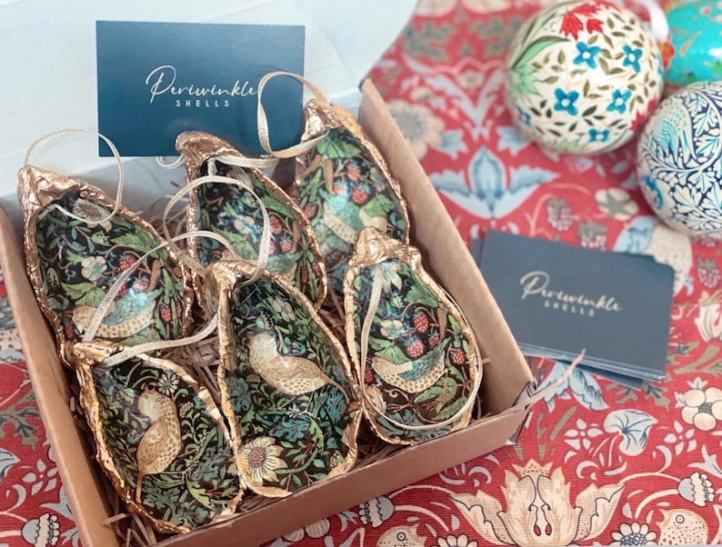 William Morris Christmas Shell Decorations - Etsy