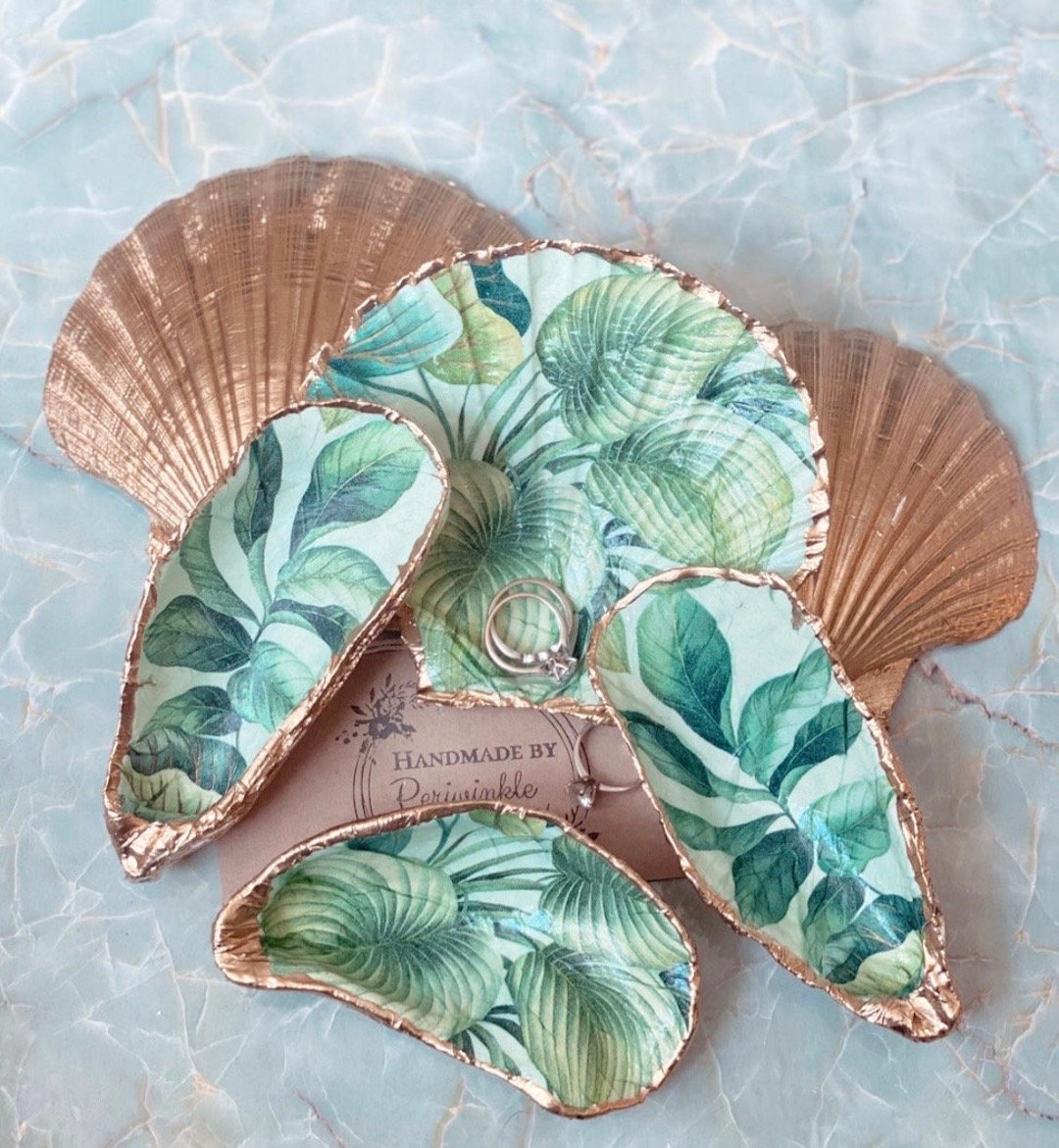 Green Leaf Scallop Shell - Etsy