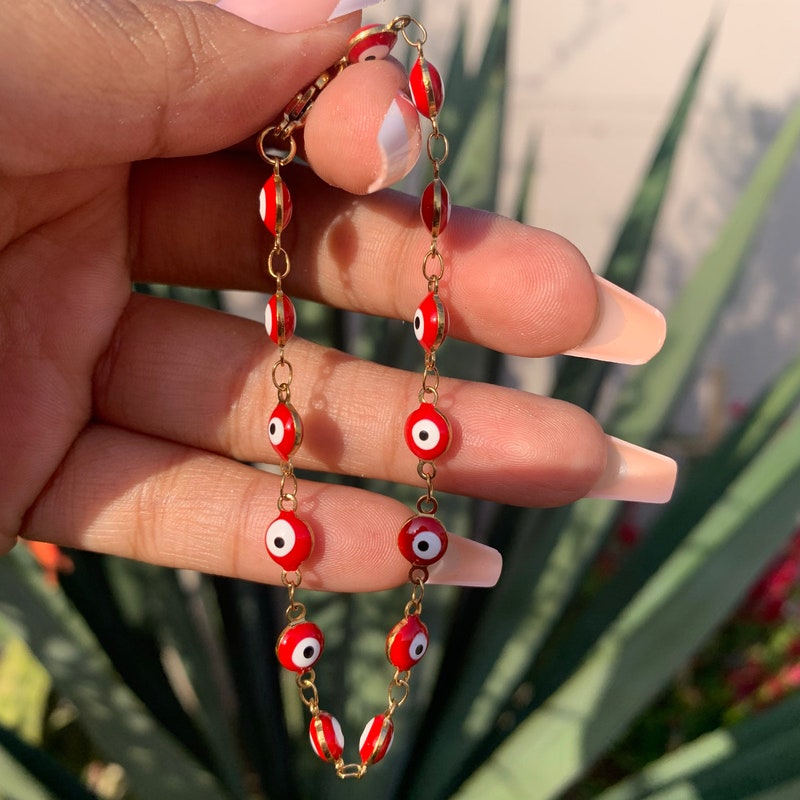 Red Evil Eye Bracelet - Etsy