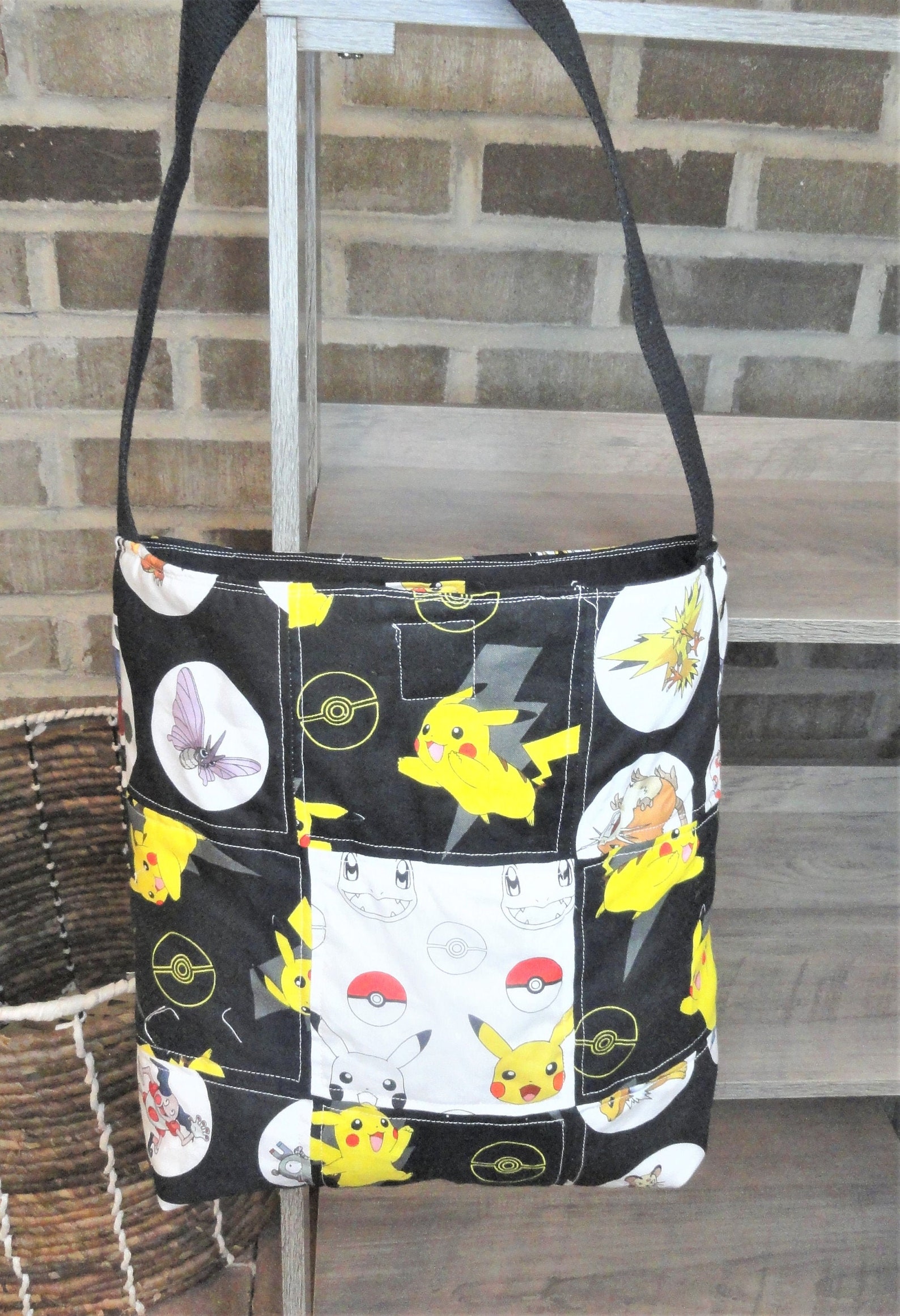 Quilted Tote Bag Pokemon Tote Bag Pikachu Bag Pokemon Book | Etsy