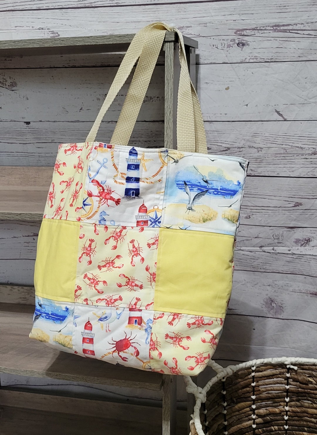Seaside Tote, Beach Bag, Lobster Bag, Boat Bag, Pool Bag, Vacation Bag ...