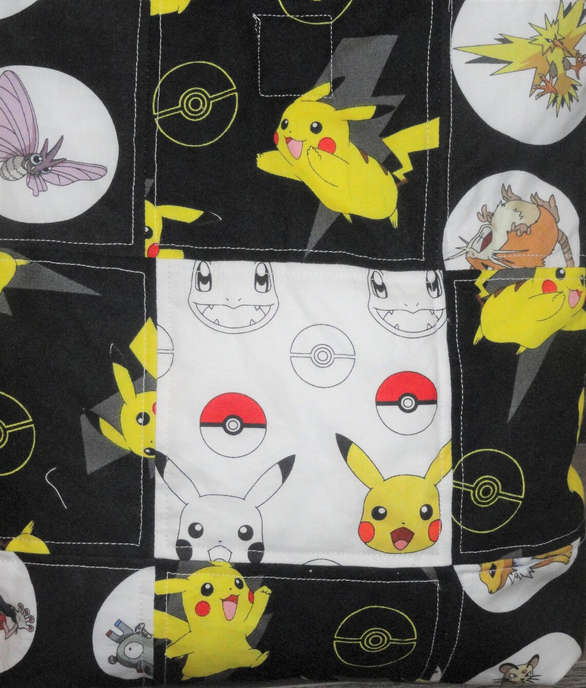 Quilted Tote Bag Pokemon Tote Bag Pikachu Bag Pokemon Book | Etsy